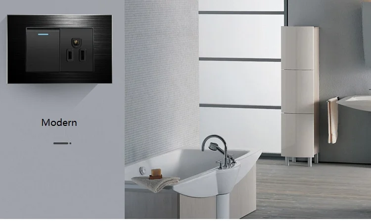 118 Usa Thailand Japanese Black Aluminum Metal Wall Switches Sockets ...