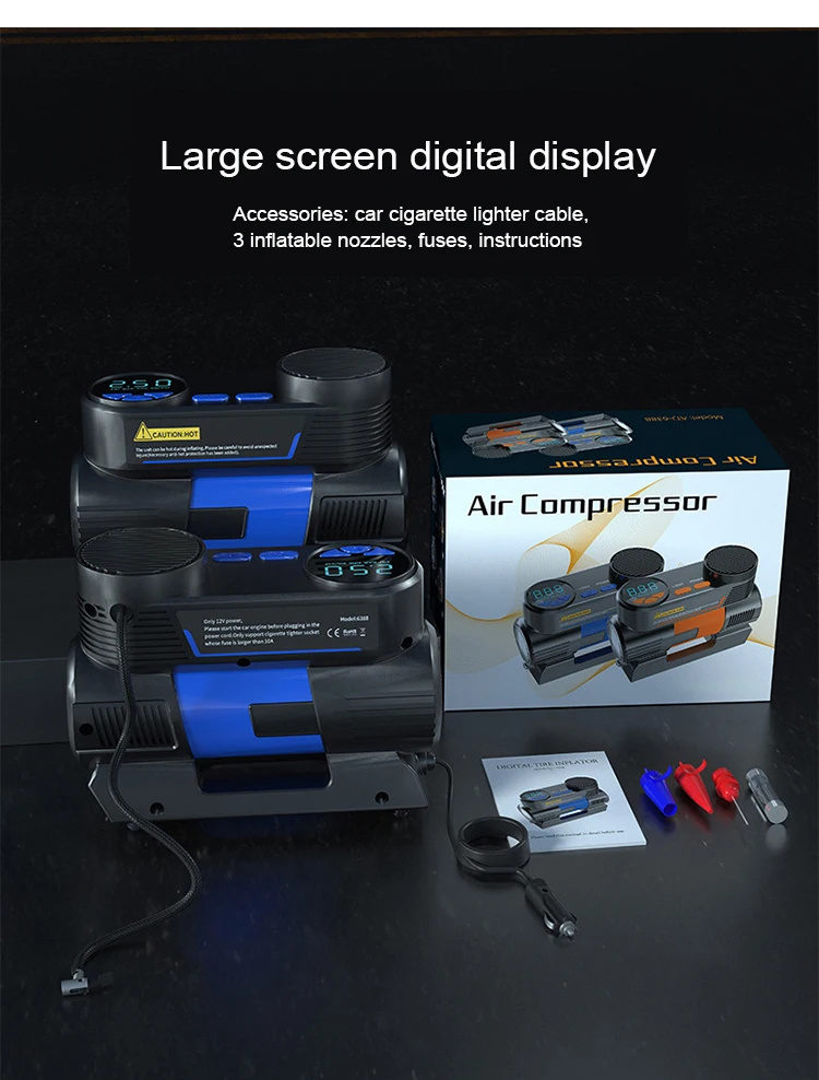 Car Intelligent Large Screen Digital Display Air Compressor Portable ...