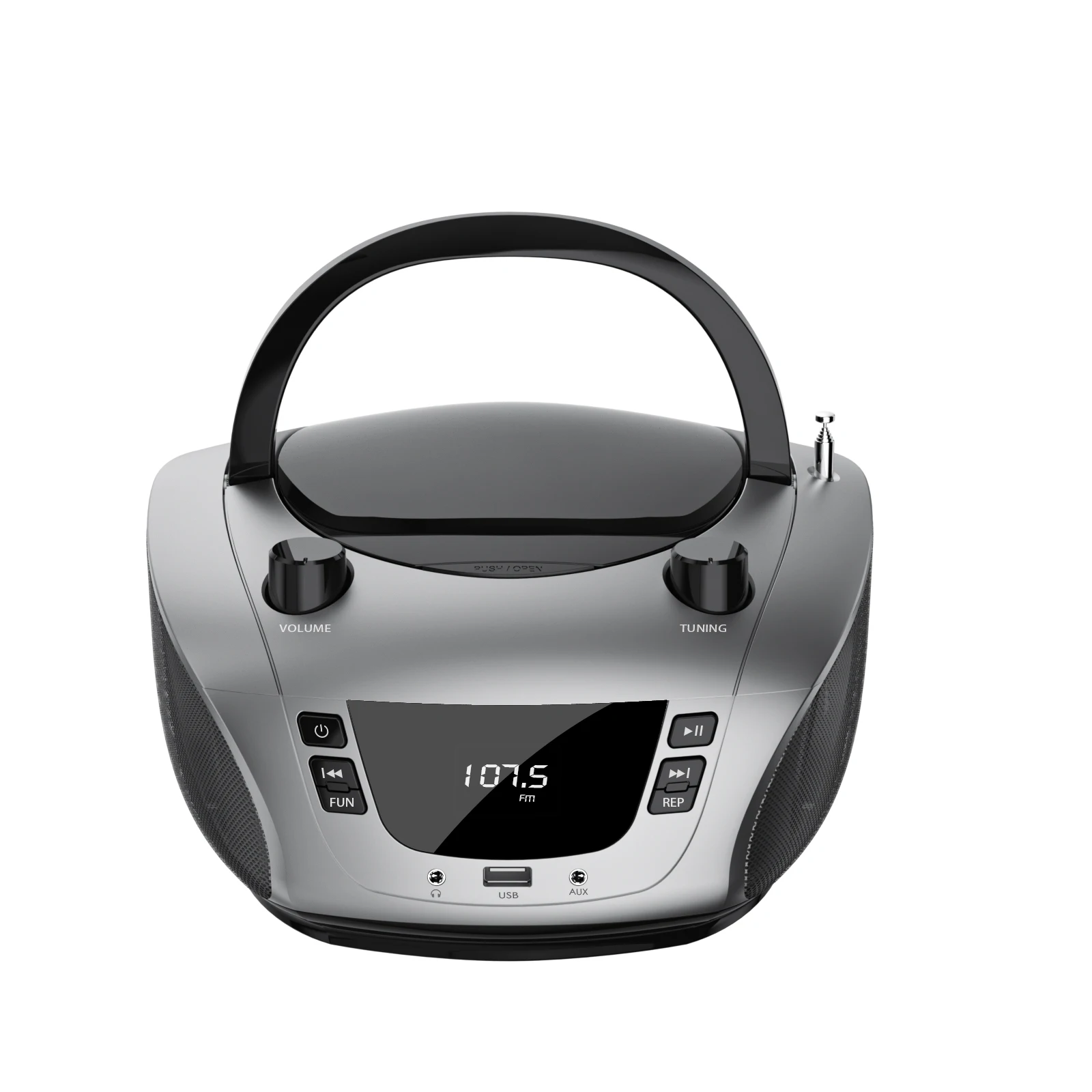 Portable Retro Boombox Cd,Radio And Cassette Player Mains Battery ...