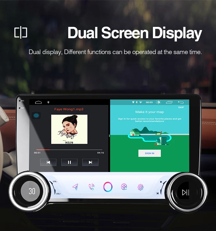10 Inch Android Car Radio Dual Knob Diamond Car Stereo 8 Core Carplay ...