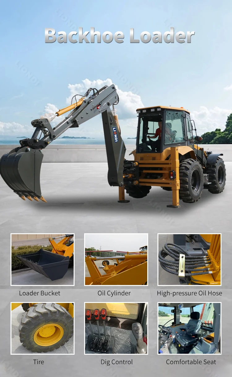 High Efficiency Backhoe Loader - 9500kg Wheel Excavator