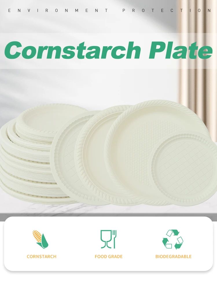 Compostable Disposable Plates Heavy-duty Biodegradable Plate White ...