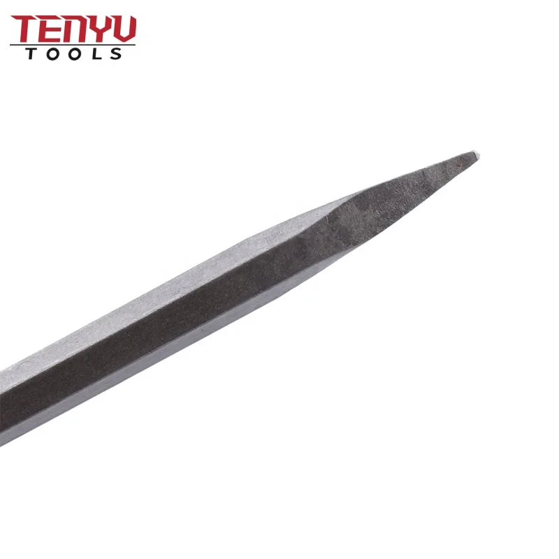 SDS Plus Shank Point and Flat Chisel - Tenyu Cranked Chisel Set