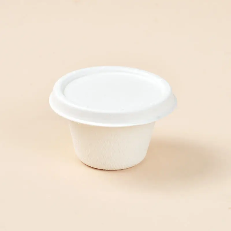 Disposable Biodegradable 2oz Small Sugarcane Bagasse Dipping Sauce Cup ...
