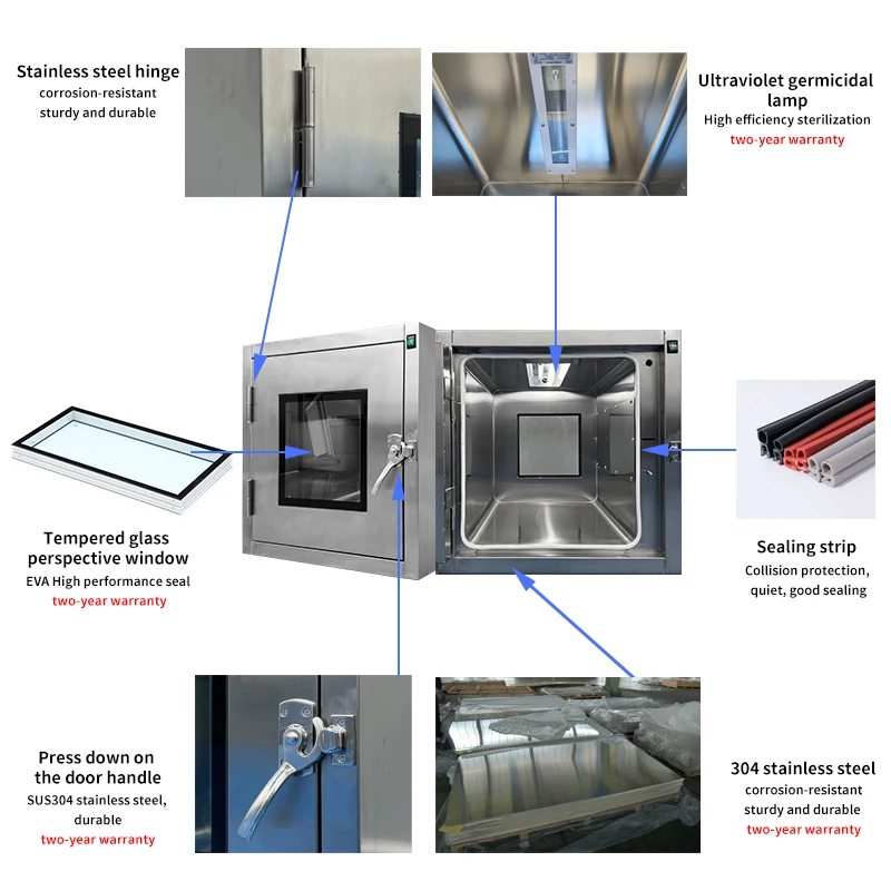 304 Ss Laminar Flow Box Static Passbox Laboratory Interlock Passbox ...