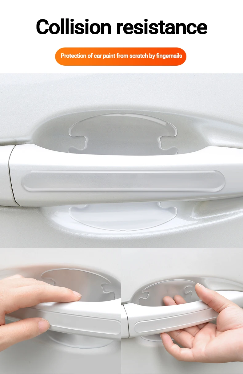 8pcs Universal Transparent Car Door Handle Cup Protector Clear Car Door ...