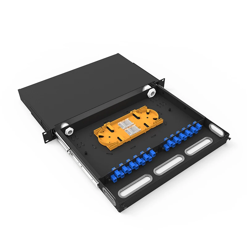 Sliding Fiber Optic Patch Panel 19'' 1u Odf Rack 24 48 Port Optical ...