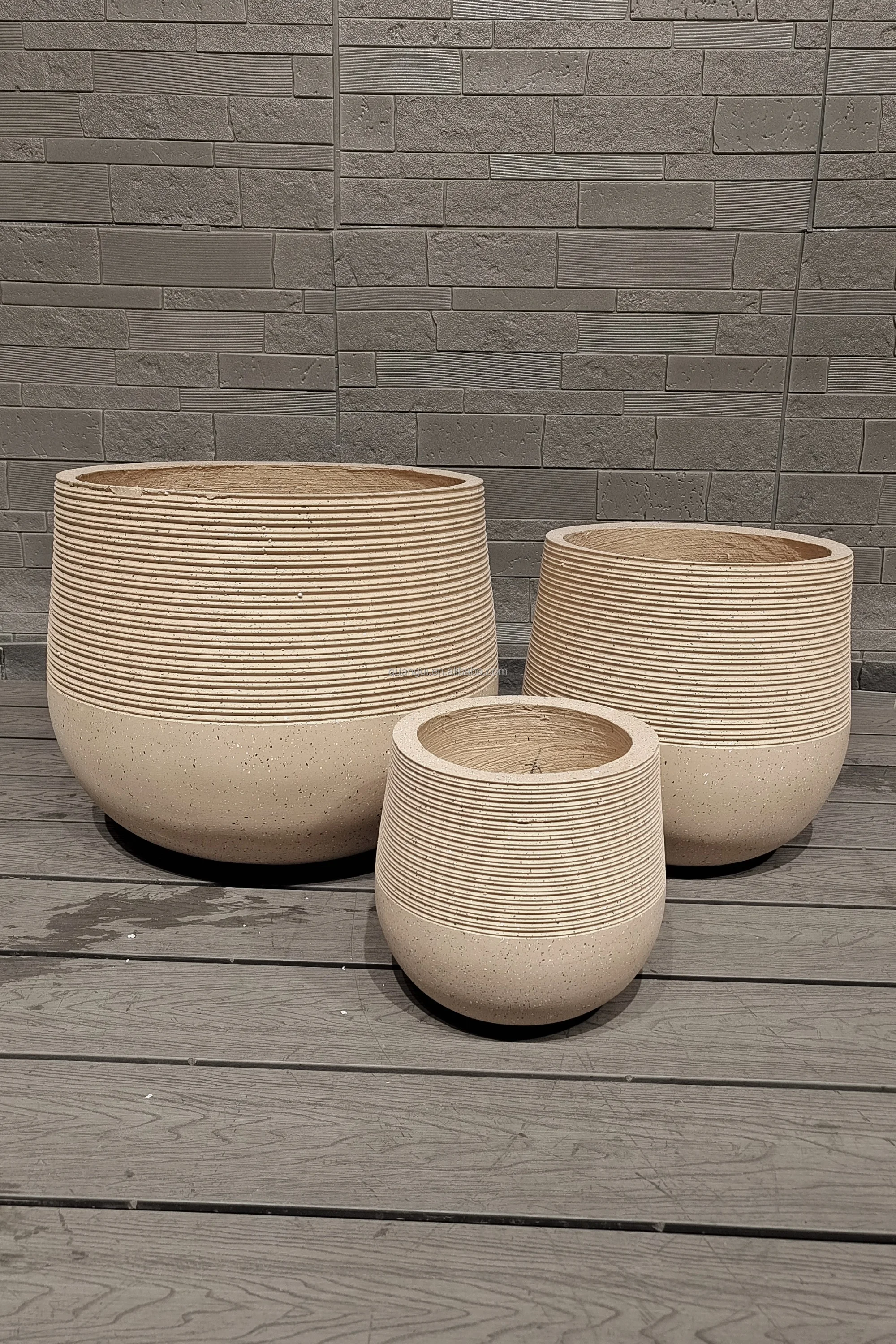 European-Style Large Outdoor Fiber Clay Planter Pots Garden Flower Pot ...