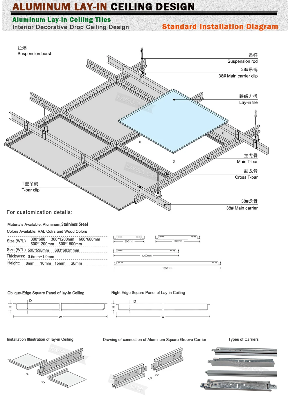 Modular Metal Acoustic Ceiling Boards for Office Decoration