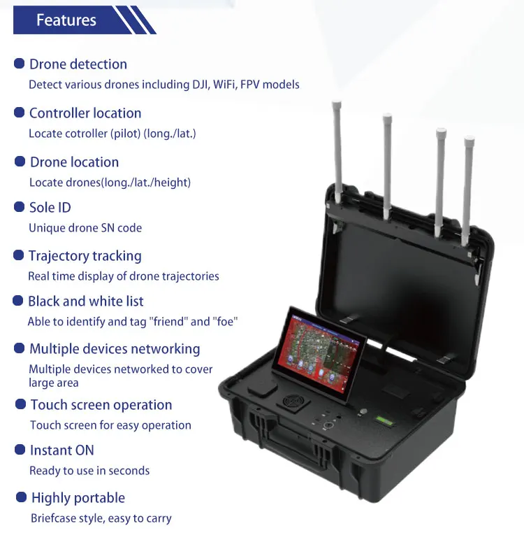H1c Portable Drone Detector Vs Aeroscope G8 For Mavic 3 Air 2s Mini 2 ...