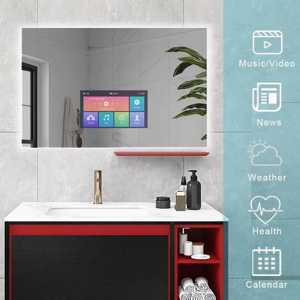 CNS-SM01 Customized Wall Mounted Glass Magic Mirror Touch Screen Dimmer ...