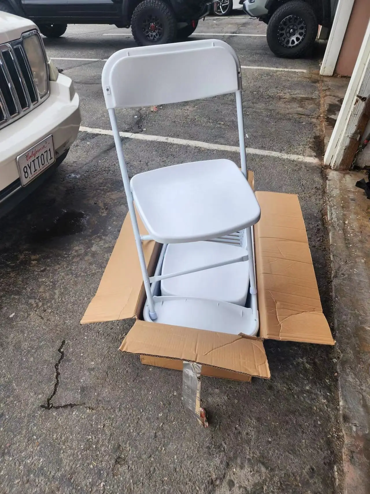 Heavy-duty Plastic Folding Work Table With Integrated Power Strip ...