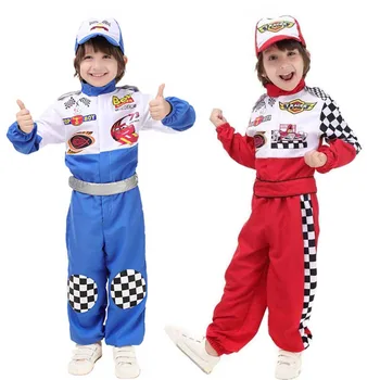Race Car Driver Costume Boys Racing Suit With Car Cap Sunglasses Kids ...