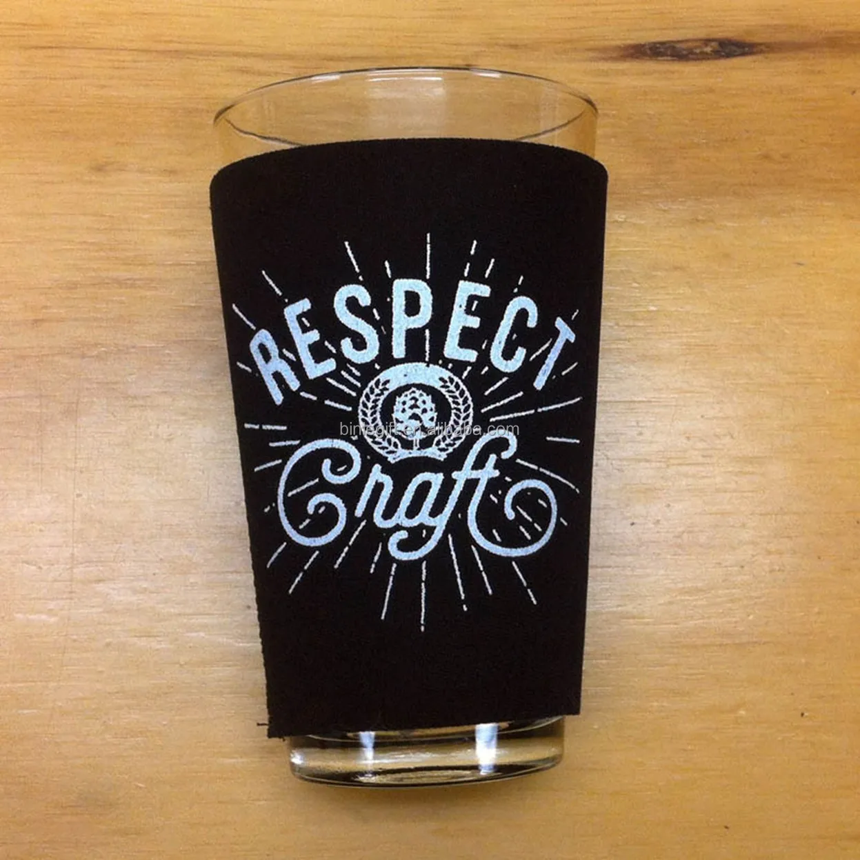 Custom Reusable Schooner Glass Cooler Coolies Pint Glass Sleeve