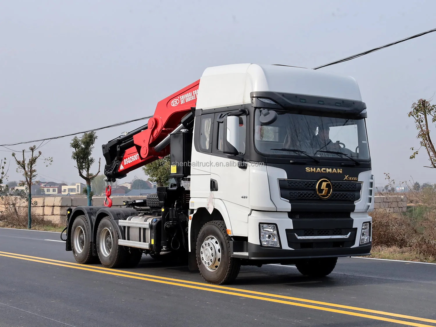 Shacman H3000 F3000 X3000 6x4 Truck Hydraulic Knuckle Boom Crane 25/30 ...