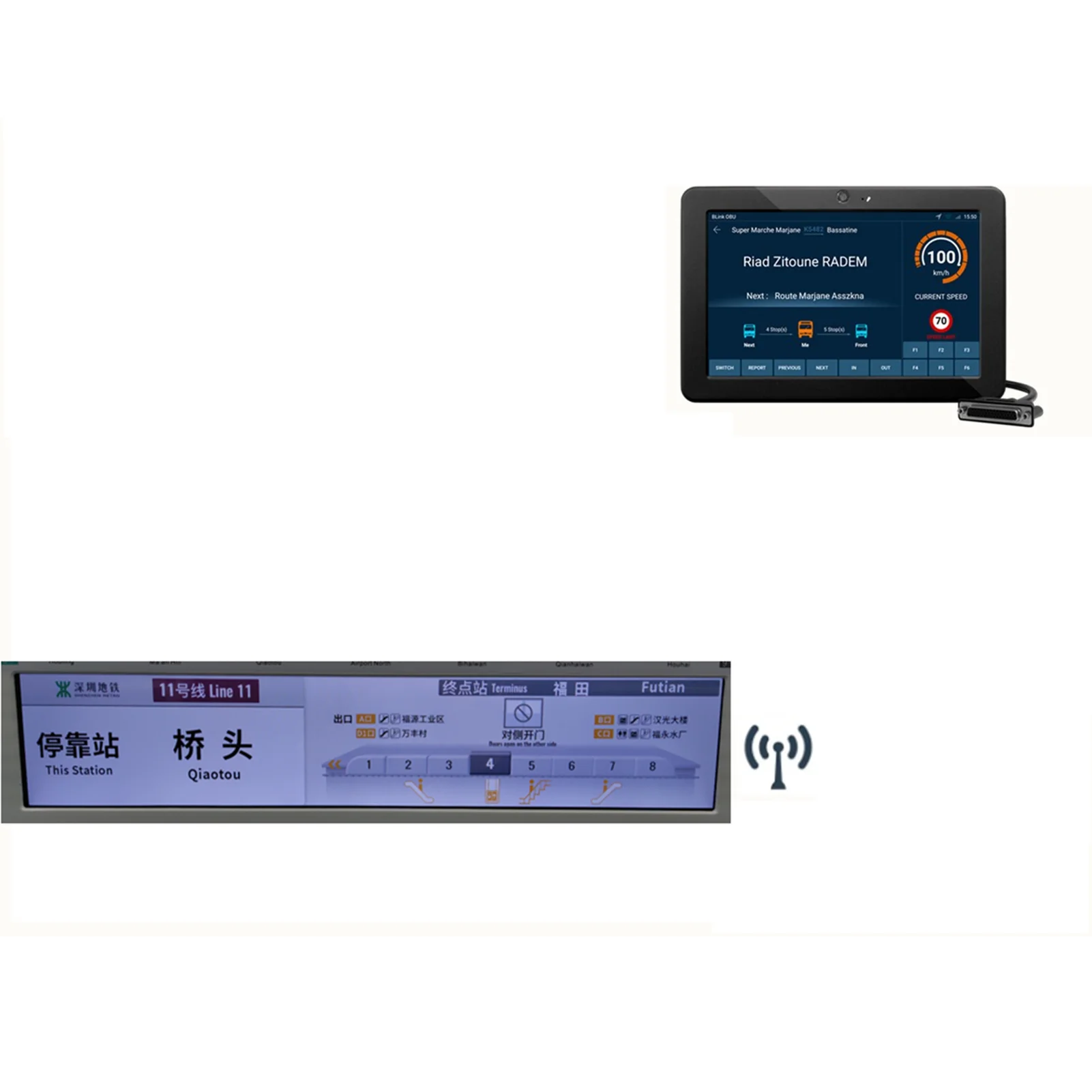28" Bus LCD Passenger Information Destination Wifi GPS Display
