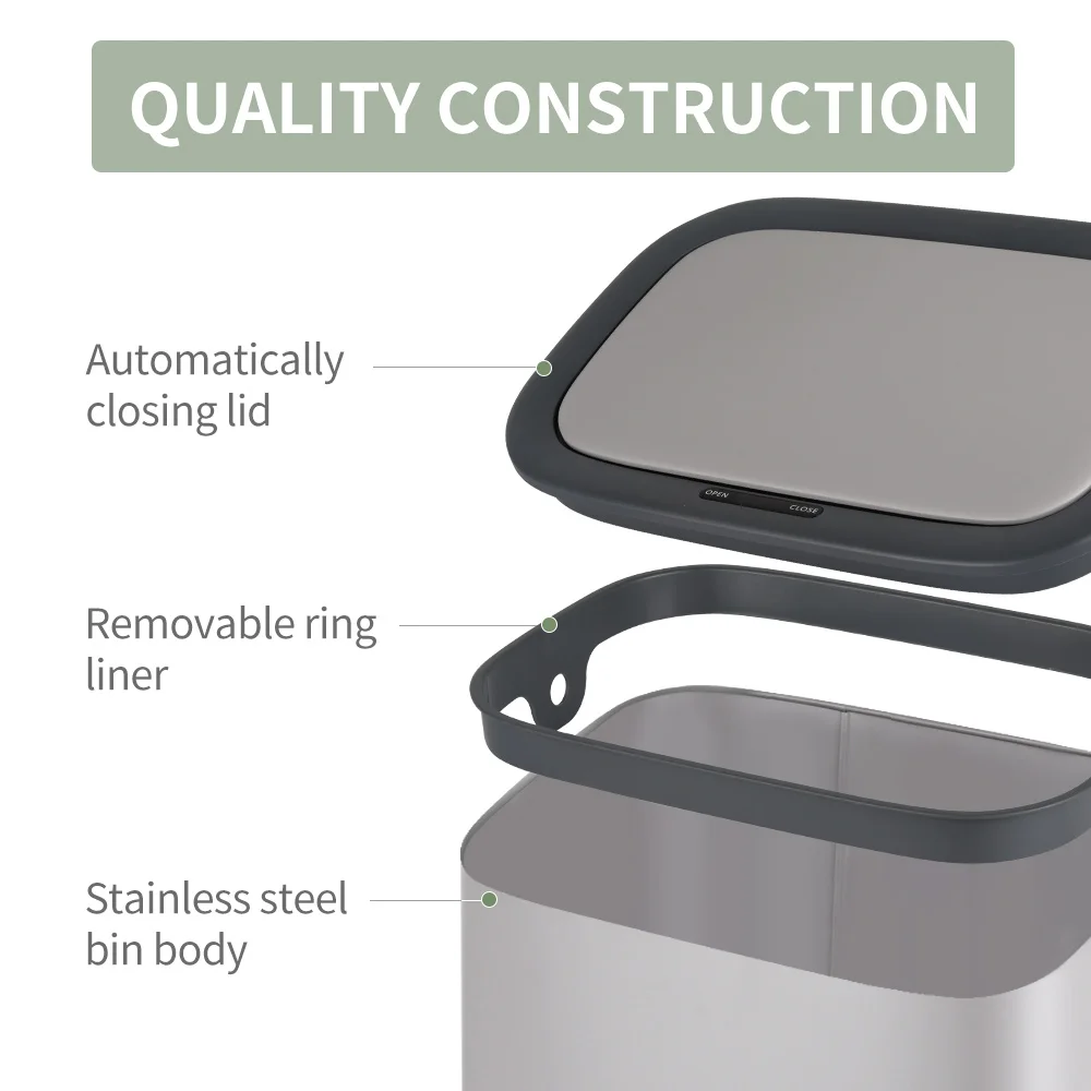 Large Size Smart Sensor Bin Rectangular Home Using Automatic Trash Can ...