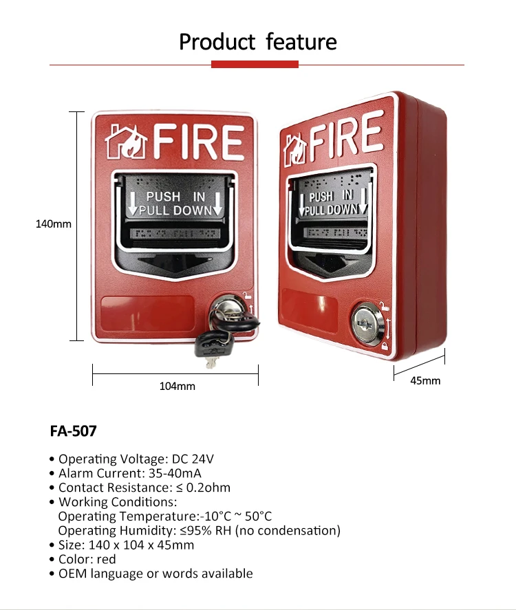 Wireless Addressable Manual Call Point Fire Alarm System Accessory Home ...