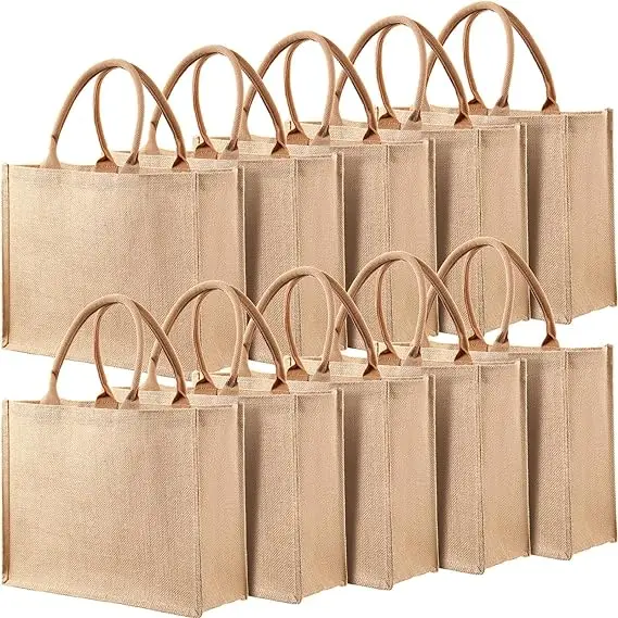 Wholesale Custom Jute Canvas Tote Bag Large Capacity Tote Gift Eco ...