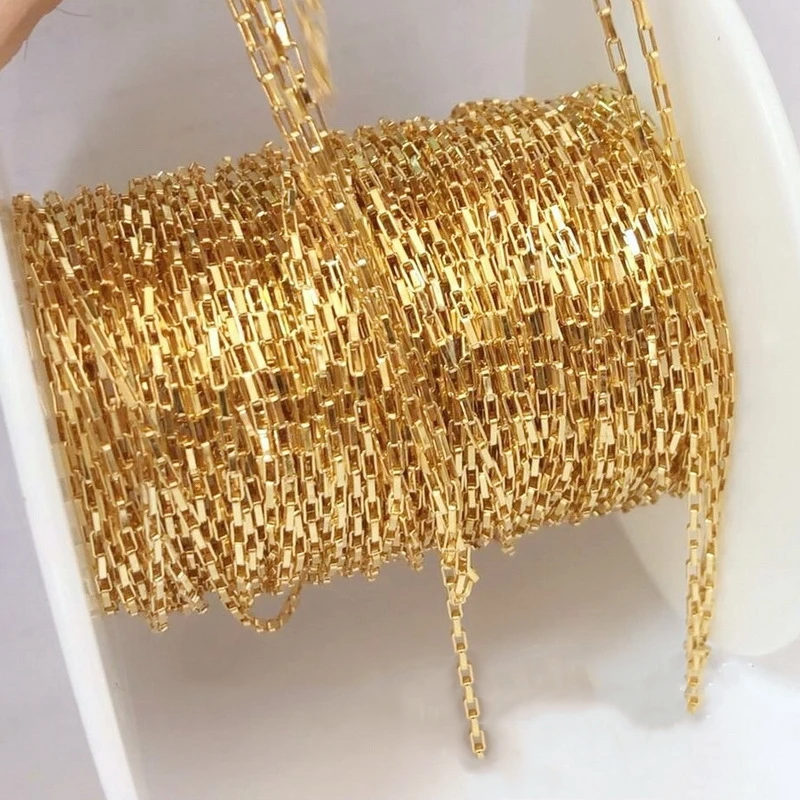 14K Gold Filled Open Box Chain - Perfect for Jewelry Making