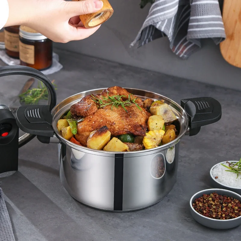 Convenient Lock Cover Quick Cooking Pots Stainless Steel Pressure ...