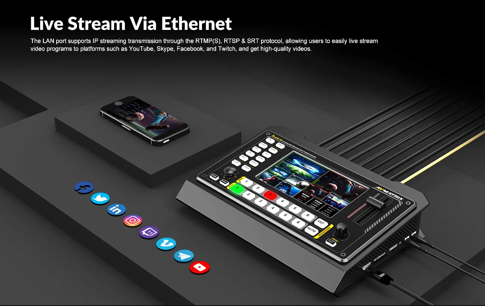 Shark S6 - Advanced Video Switcher with PTZ Camera Control