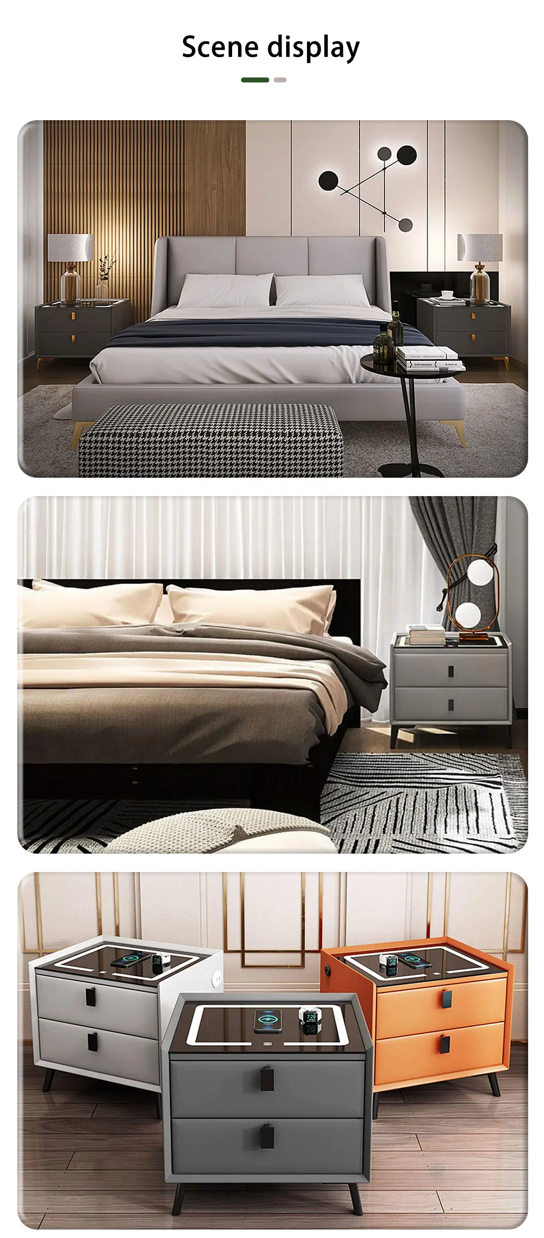 Smart Wireless Usb Charging Bedside Table Creative Luxury ...