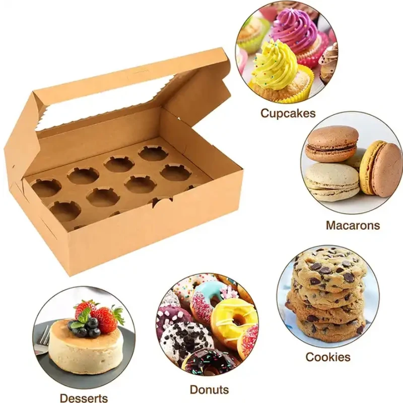 12x12x10 White Mini Corrugated Custom Luxury Paper Cup Cake Box ...