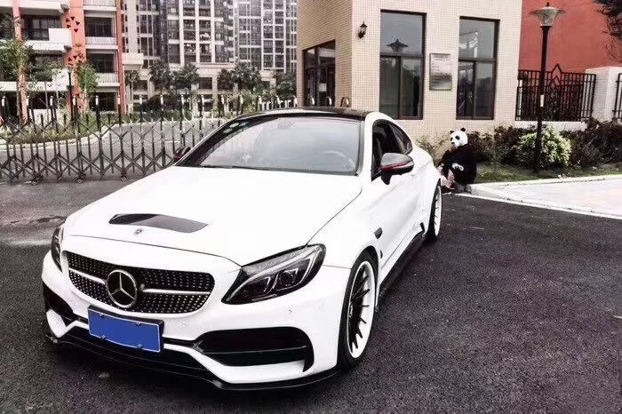 PD Style Wide Body Kit for W205 C63/C63S Coupe Sedan CF+FRP Car Bumpers ...