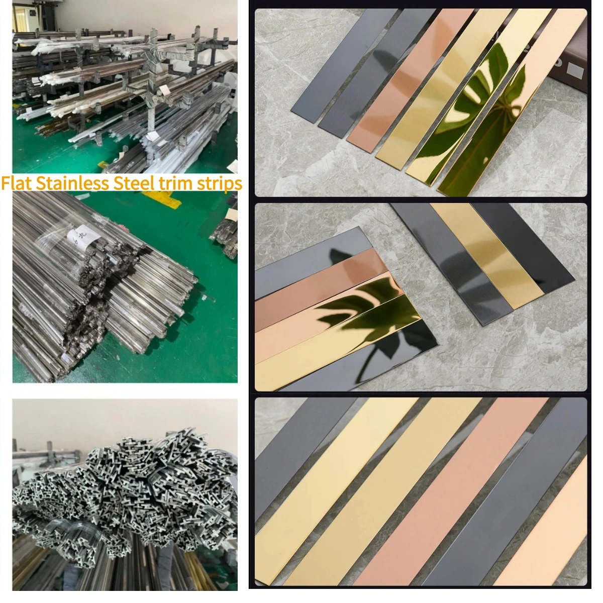 High Quality Waterproof 304 Stainless Steel Flat Skirting Line Ceramic ...