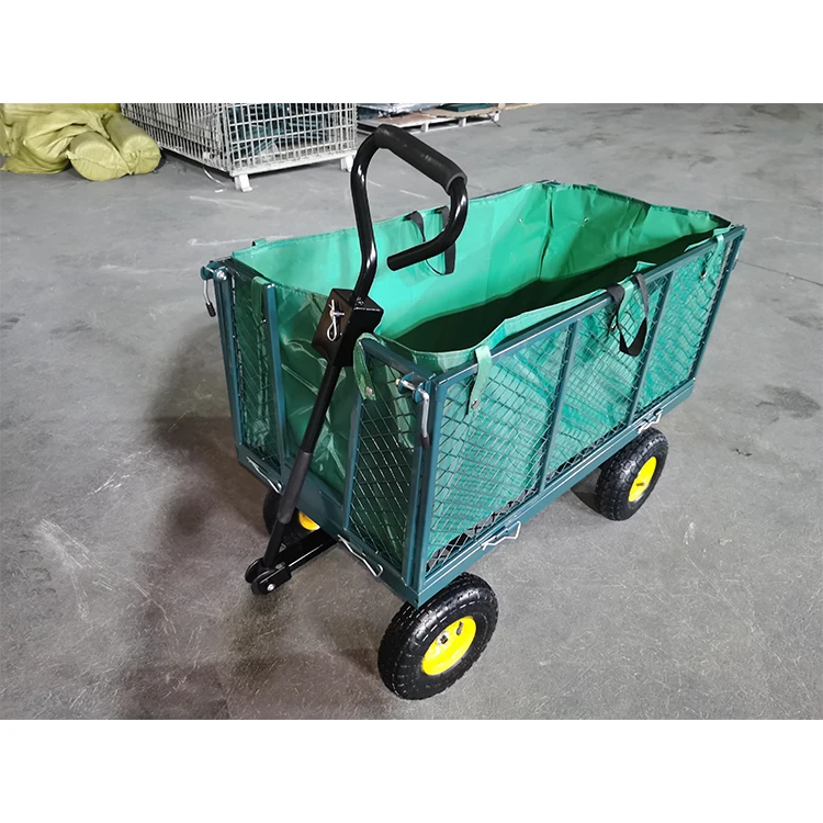 Garden Cart Mesh Cart With Liner Flat Bed Wagon Trolley Cart - Buy ...