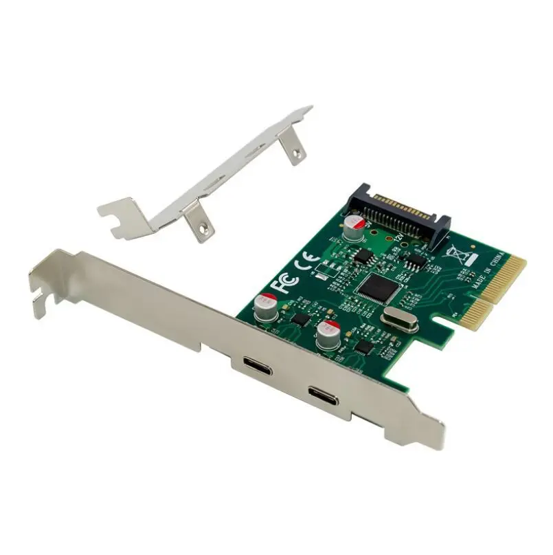 Pcie To Usb 3.1 Type-c Adapter Card 2 Port Extended Desktop Computer Asm1142 - Buy Pcie To Usb 3 ...