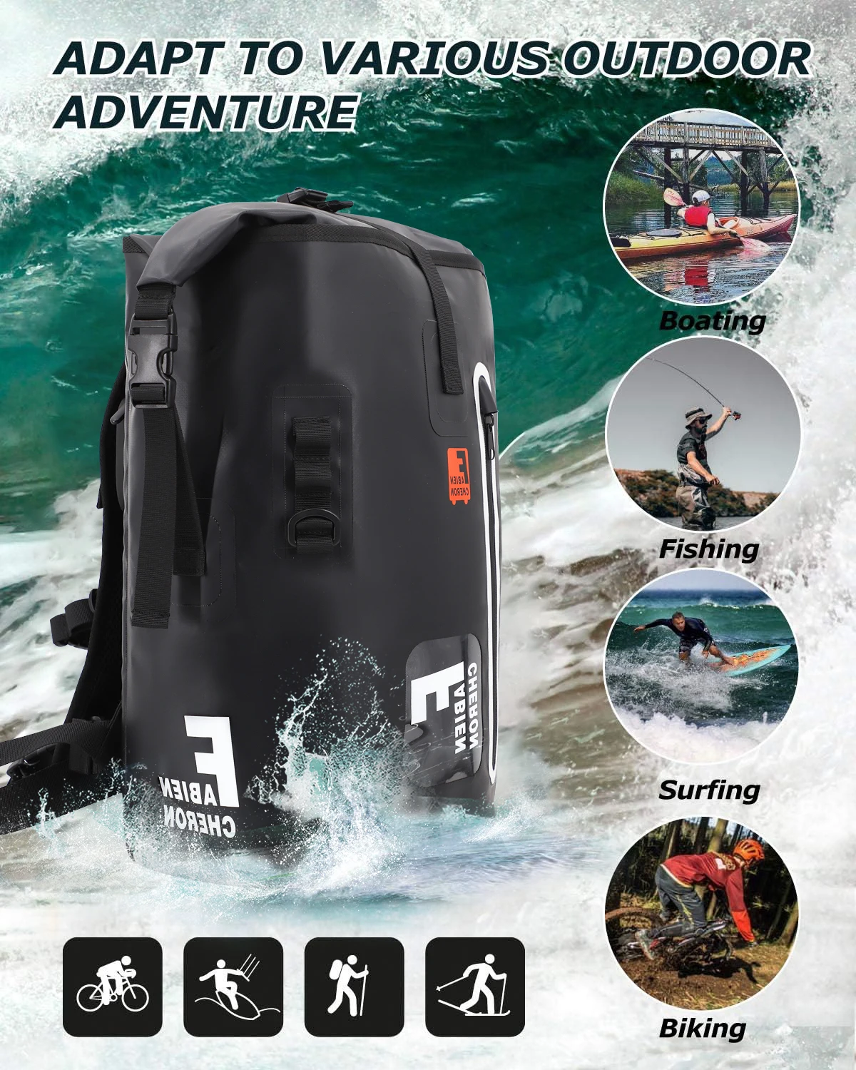 Wholesale Custom Roll Top Double Pvc Tarpaulin Dry Camping Back Pack ...