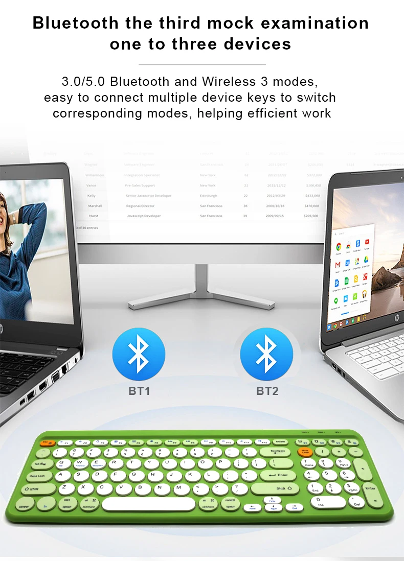New Design Bluetooth Keyboard Universal Full Size Azerty Bluetooth 3.0 ...