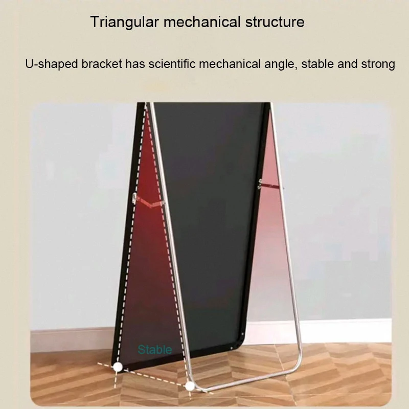 Stylish Full Body Glass Mirror with Metal Frame for Living Room