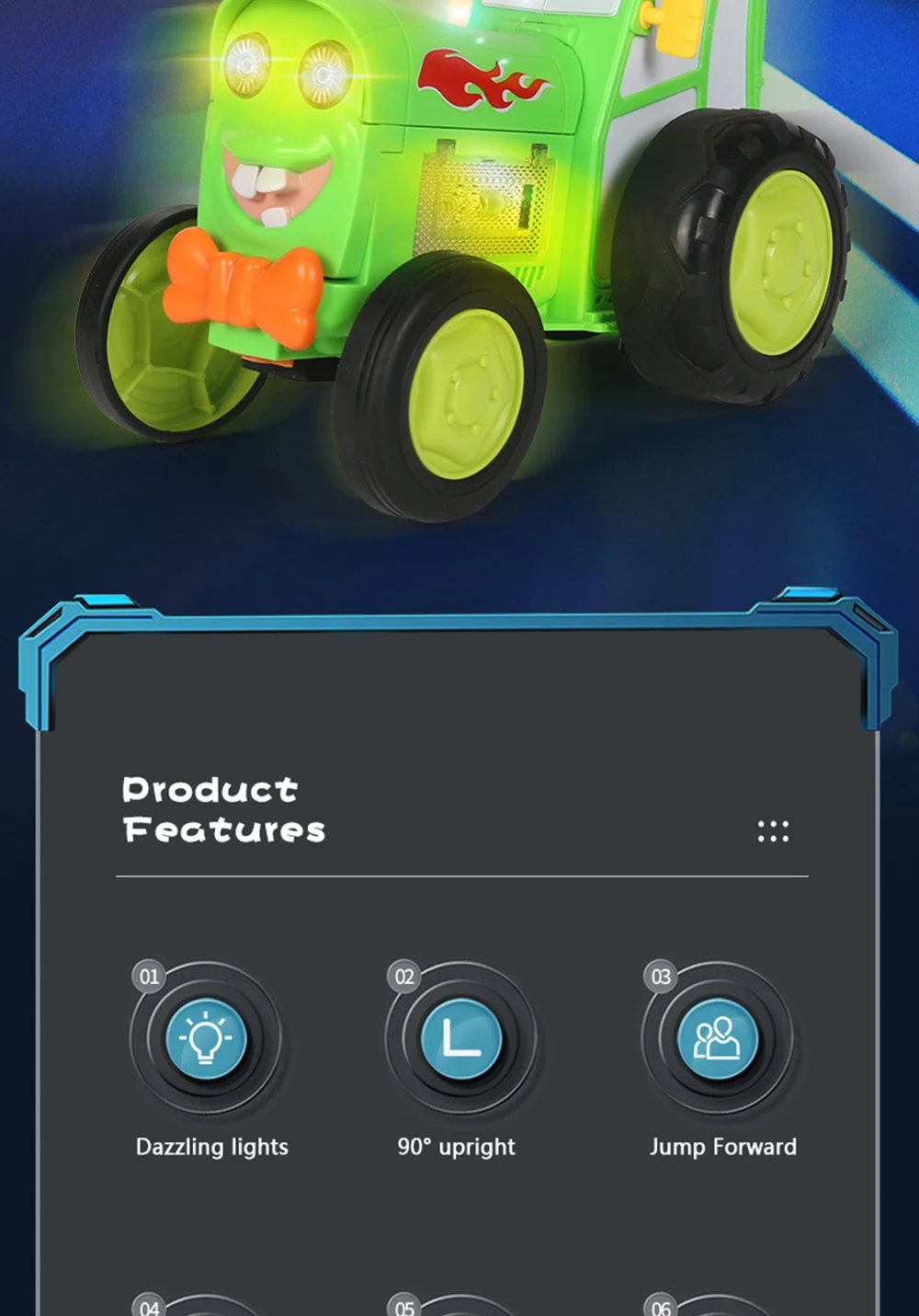 Cartoon Prank Bounce - Crazy Jumping Car Remote Control Toy