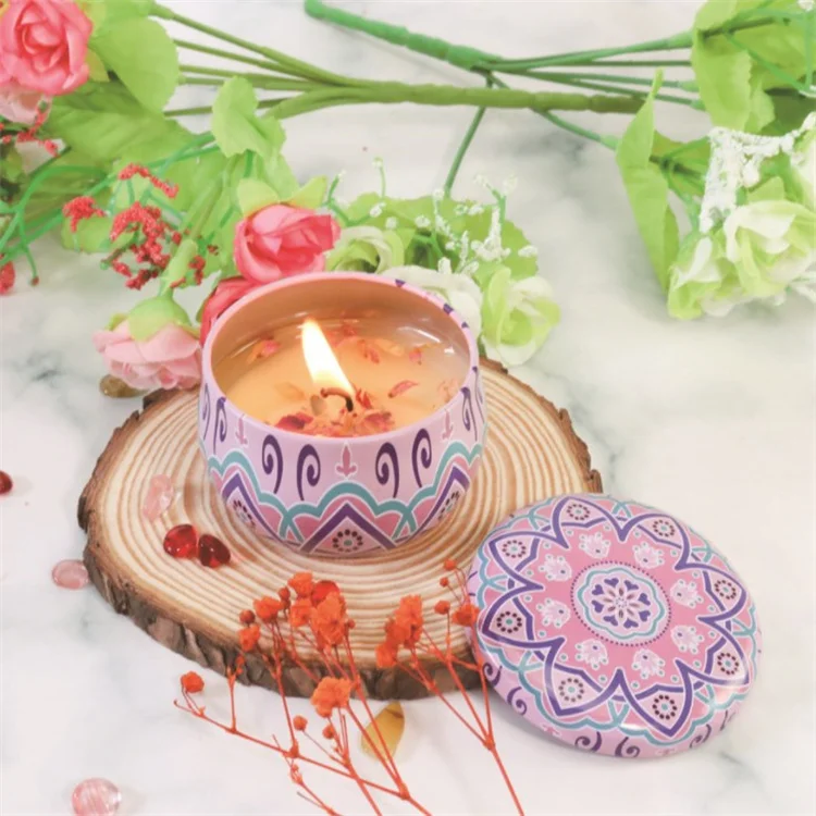 Luxury Gift Set Metal Aroma Tin Jar Soy Wax Aromatherapy Scented Candles 4 Set - Buy Soy Wax ...