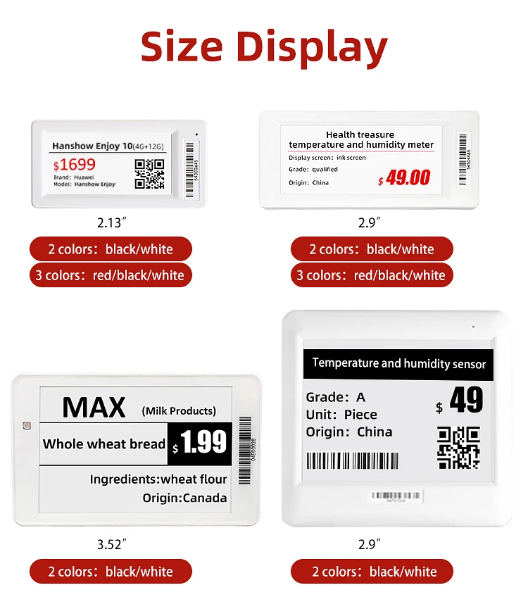 7.5inch E-Ink Labels - Digital Price Tags for Store Efficiency