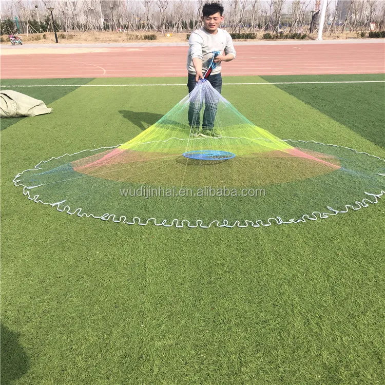 American Style Drawstring Fishing Net Colored Nylon Monofilament Cast ...