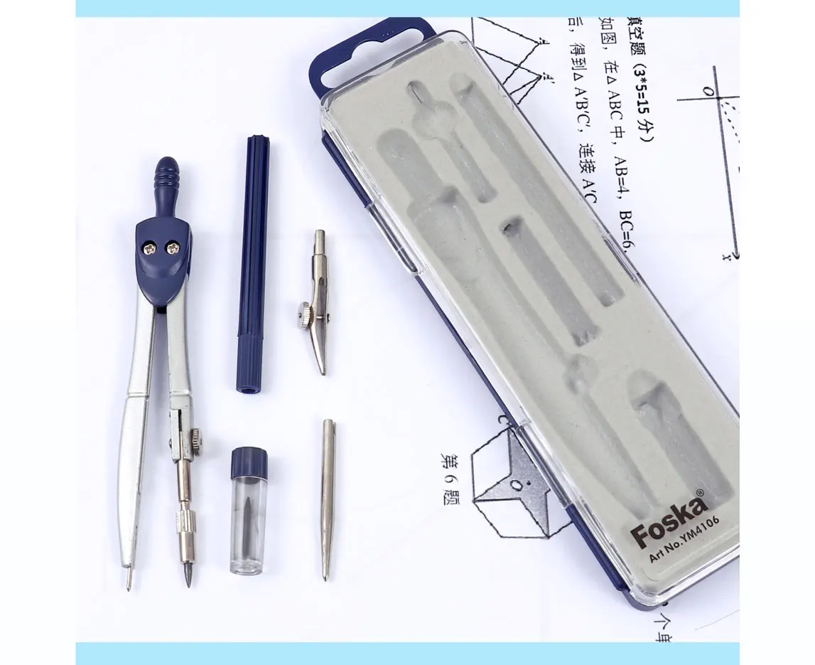 Foska Geometric Divider - Quality Math Compass for School