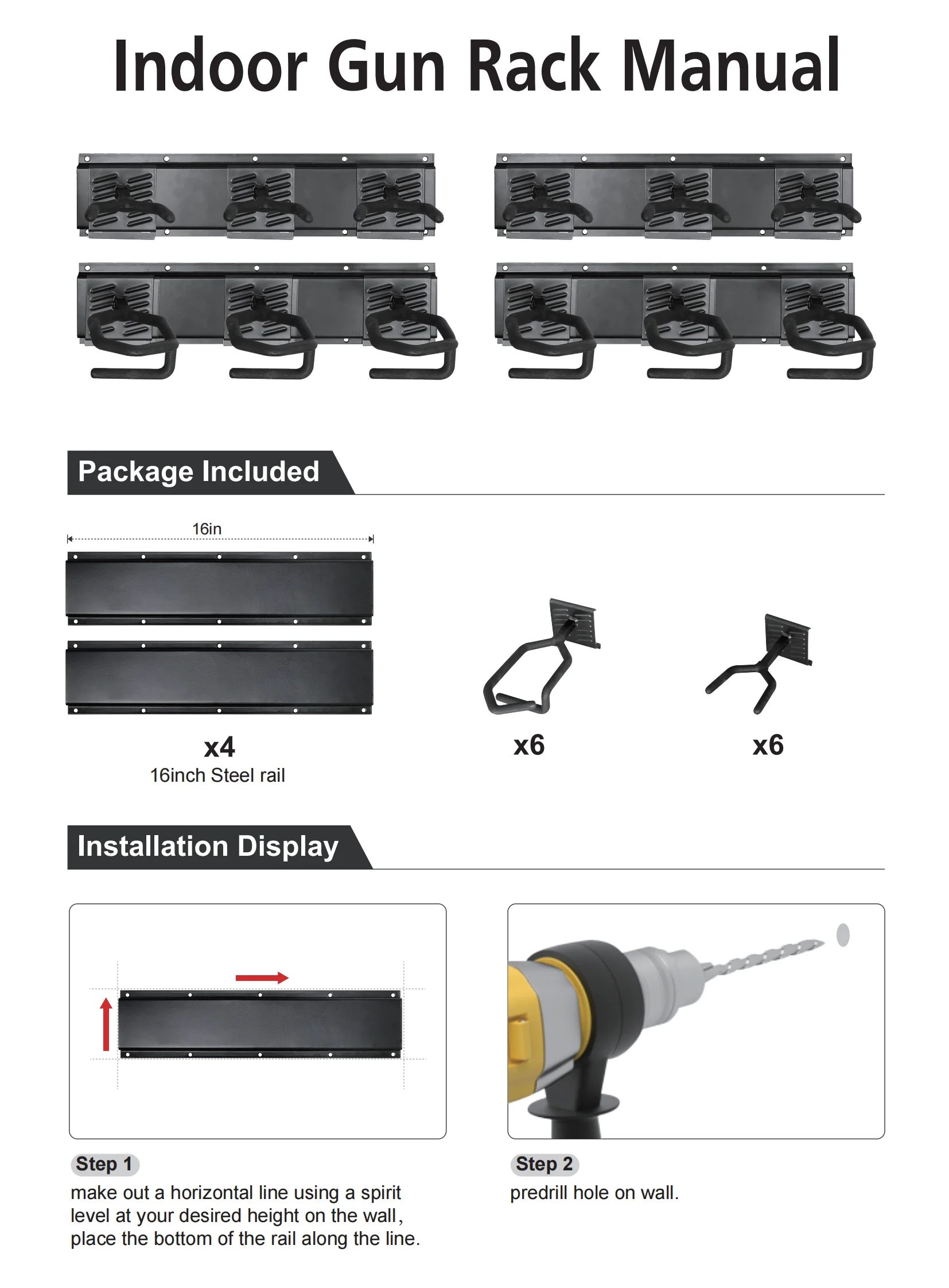 Heavy Duty Steel Indoor Rifle Rack Vertical 2x3 Slot Gun Display Stand ...
