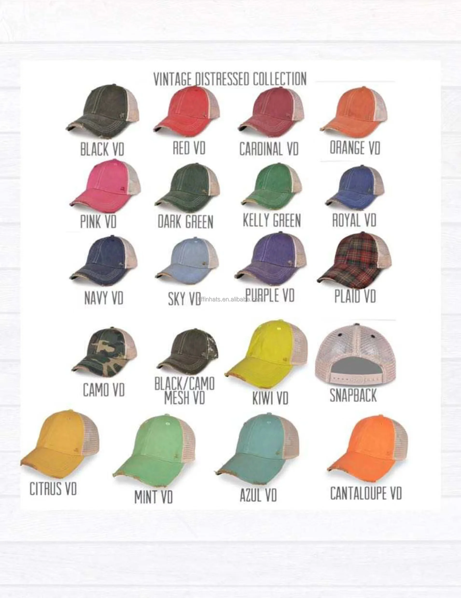 Washed Cotton Mesh Vintage Caps Hats Custom Distressed Trucker Hat With ...