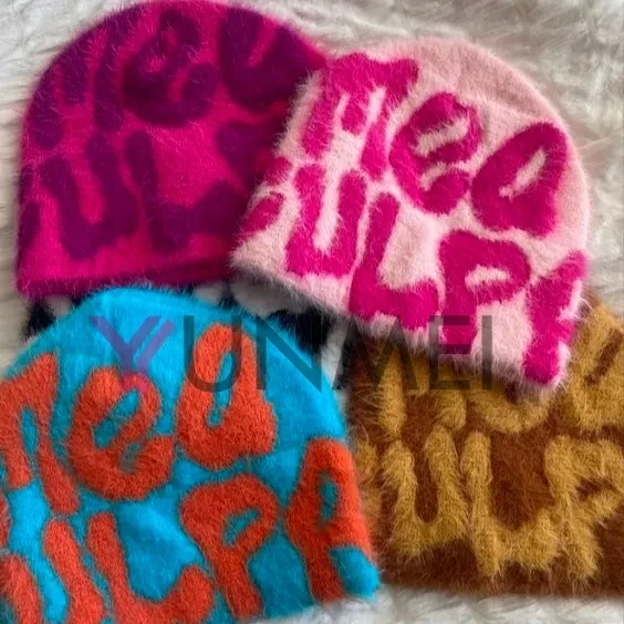 Custom Y2k Print Logo Beanies Manufacturer Acrylic High Quality Knit ...