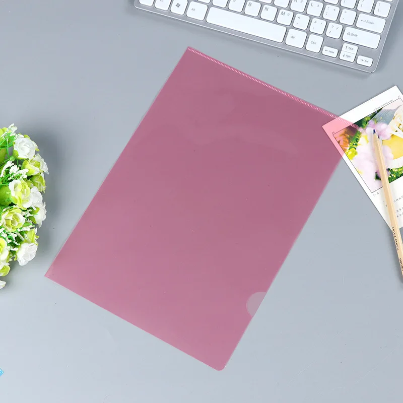 Custom Print A4 Plastic PP PVC Office Supplies - Clear L Shape File