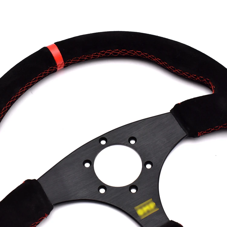 Universal Suede Leather Racing Car Steering Wheel