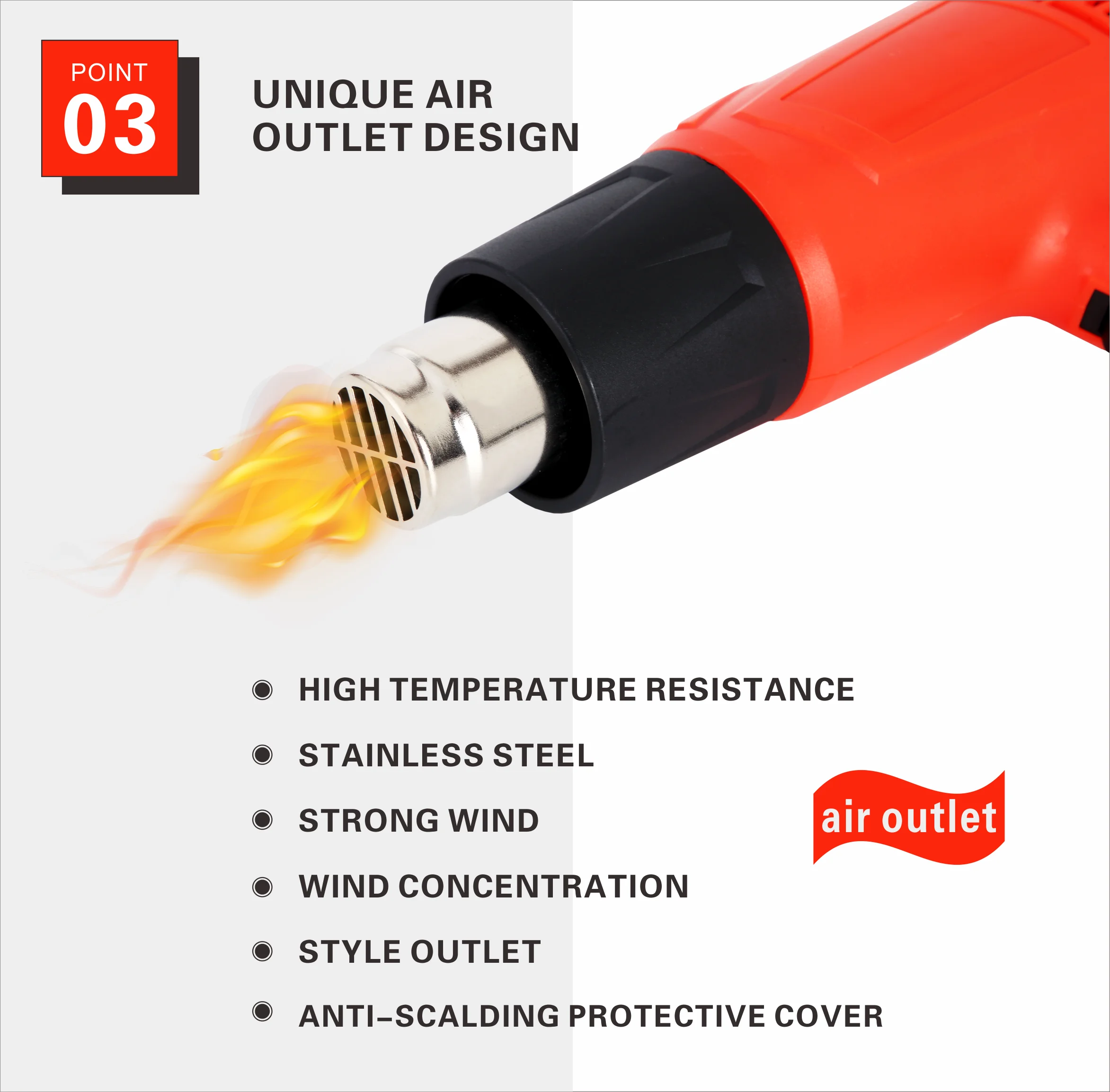2000 Wat Electric Corded Heat air Guns High Precision Handheld Heating ...