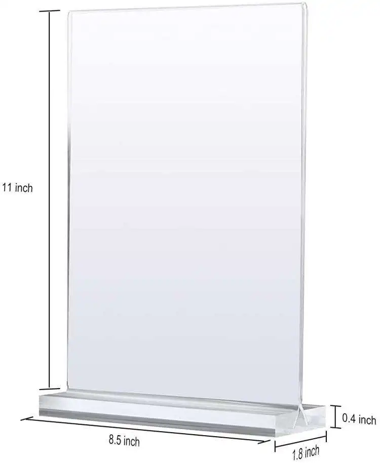 Wholesale Clear Acrylic Sign Holder 8.5 X 11 Acrylic T-shaped Desktop ...