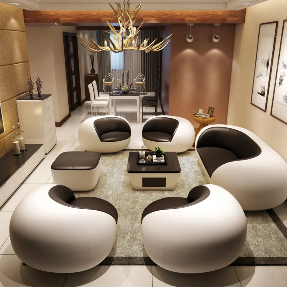 Modern Creativity White Executive Fabric Black Ceo Lounge Sofa Leather ...