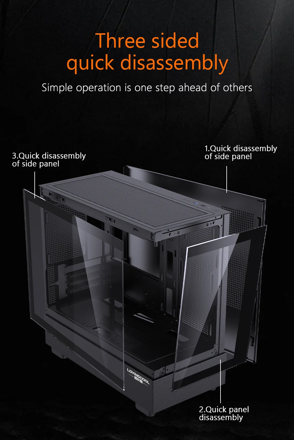 Lovingcool Mid Tower Gaming PC Case - White & RGB Fans