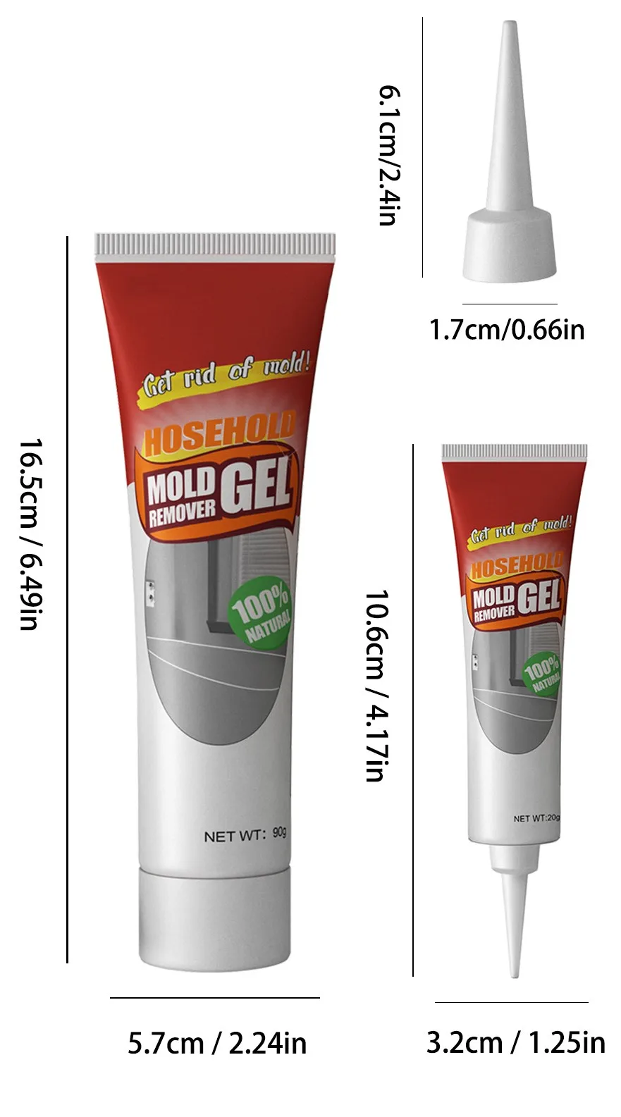 Eco-Friendly Mold & Mildew Stain Remover Gel – 90g Wall Cleaner ODM